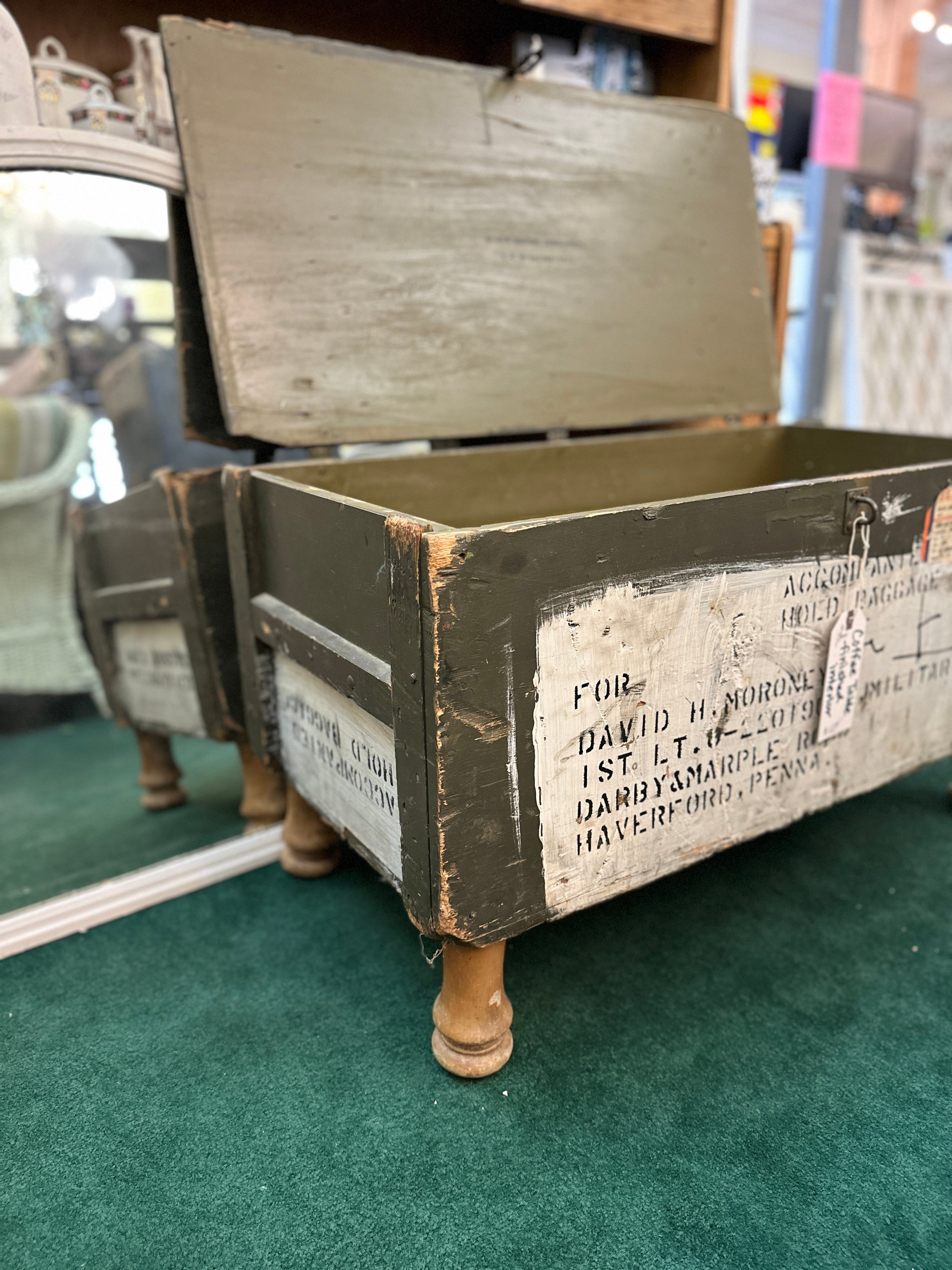 Wooden Military Footlocker