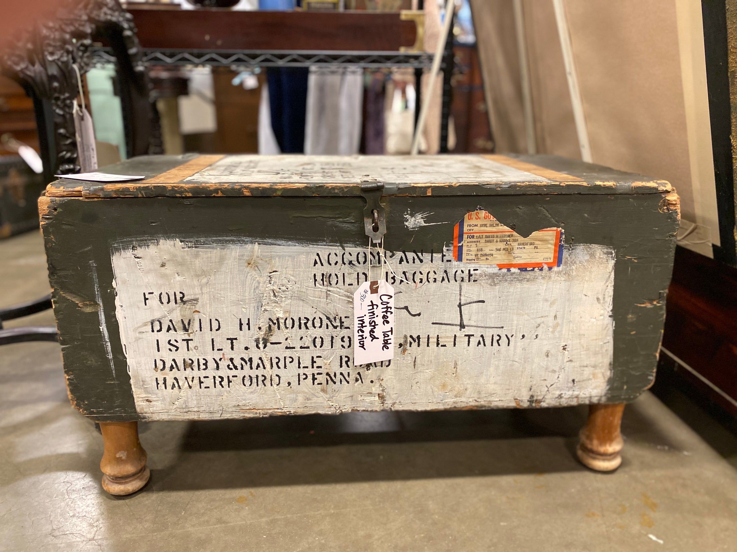 WWII Military Foot Locker Coffee Table with Storage | Fifth Ward ...